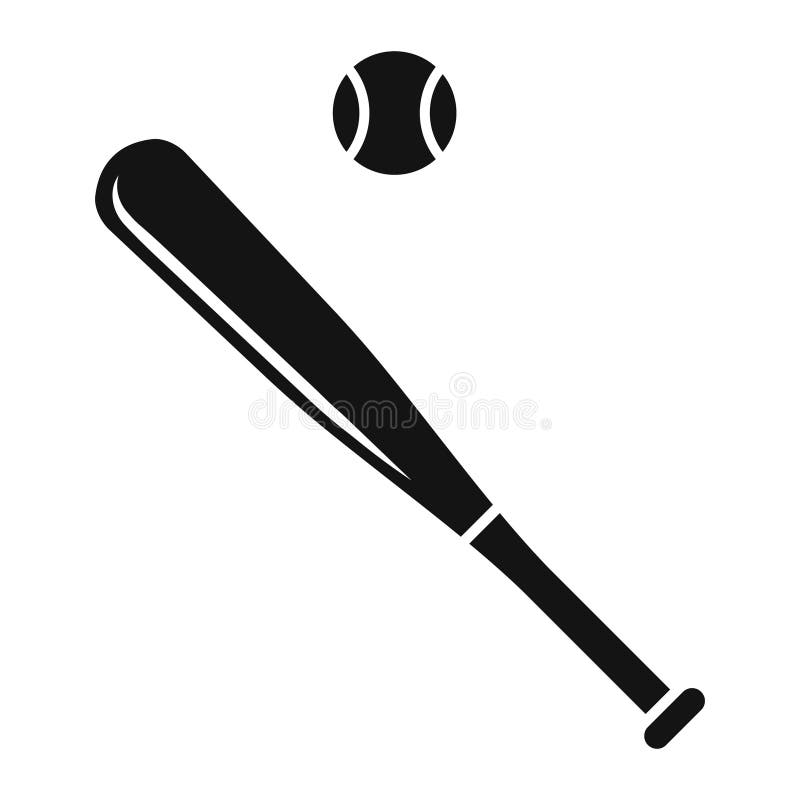 Baseball Bat and Softball Icon in Flat Style. Stock Vector ...