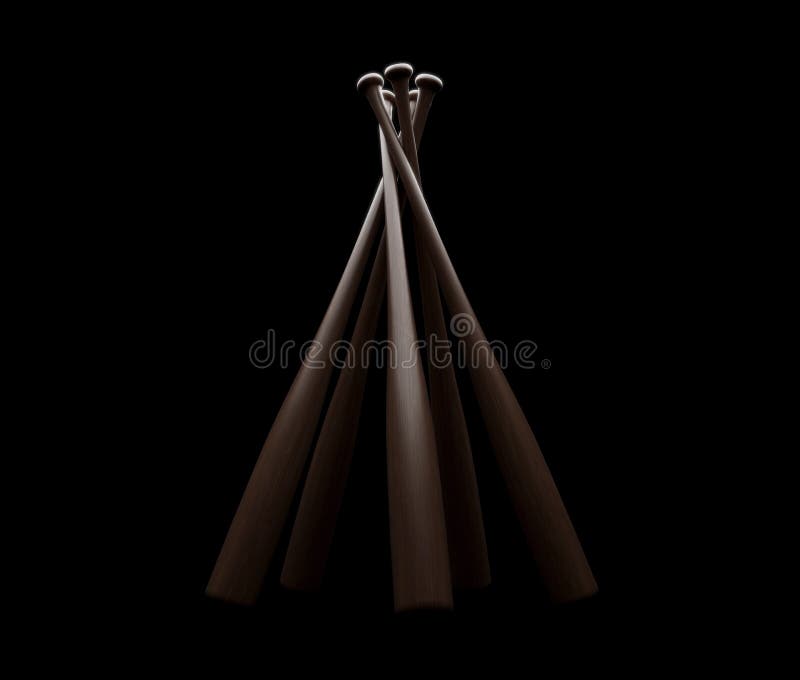 Baseball Bat Standing Stack Stock Illustration - Illustration of ...