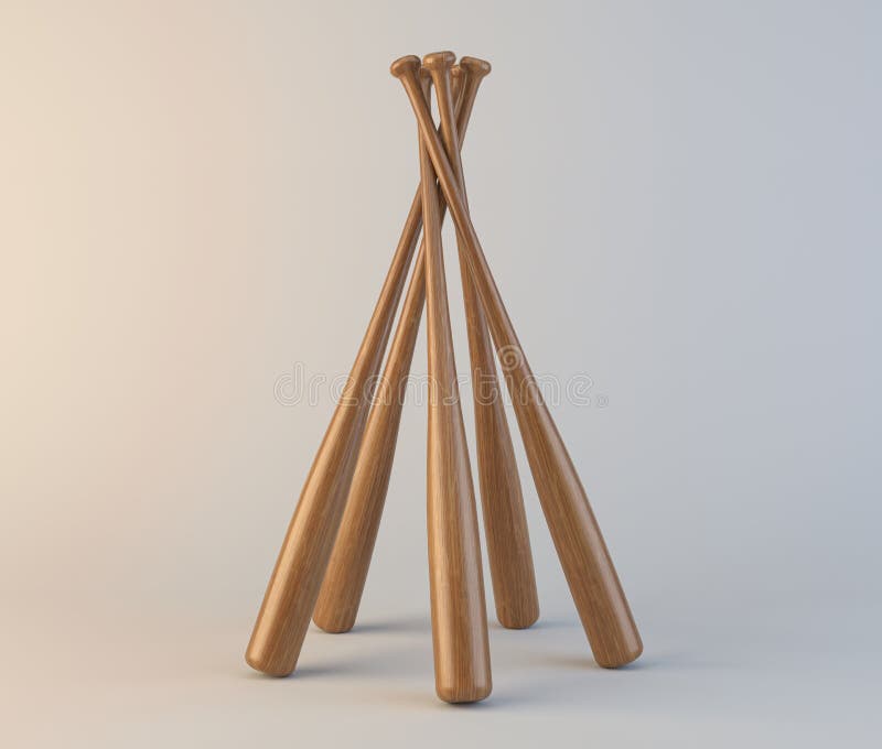Baseball Bat Standing Stack Stock Illustration - Illustration of ...