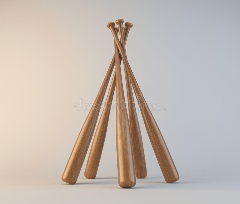 Baseball Bat Standing Stack Stock Illustration - Illustration of ...
