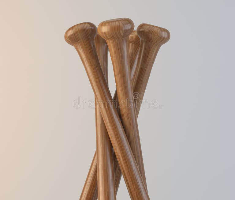 Baseball Bat Standing Stack Stock Illustration - Illustration of ...