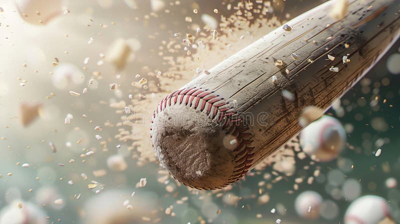Baseball Bat Striking Exploding Baseball Stock Illustration ...