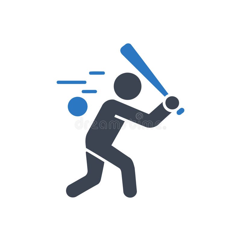 Baseball Bat Swing Icon stock vector. Illustration of symbol - 375316611