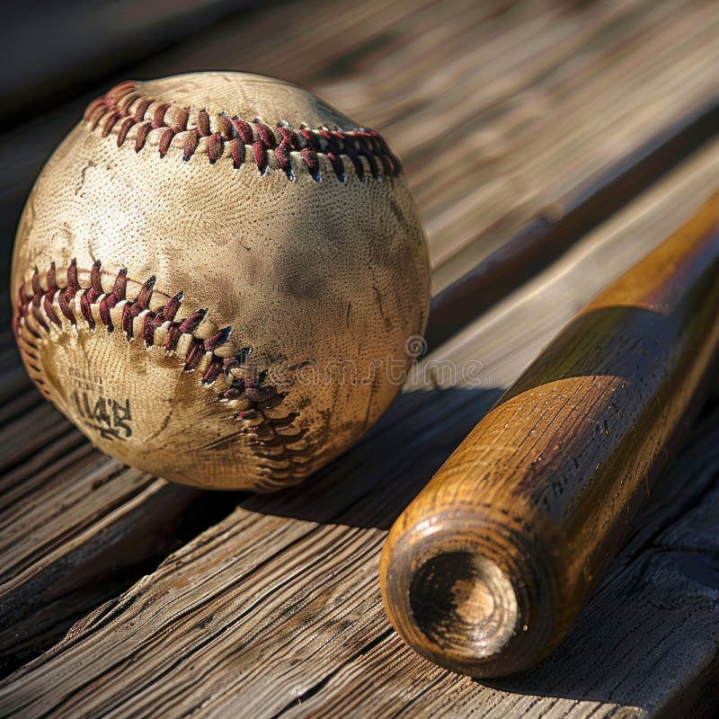A Baseball and Bat Traditional American Pastime Stock Photo - Image of ...