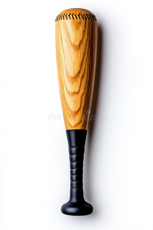 A Baseball Bat with a Wooden Handle on a White Background Stock Photo ...