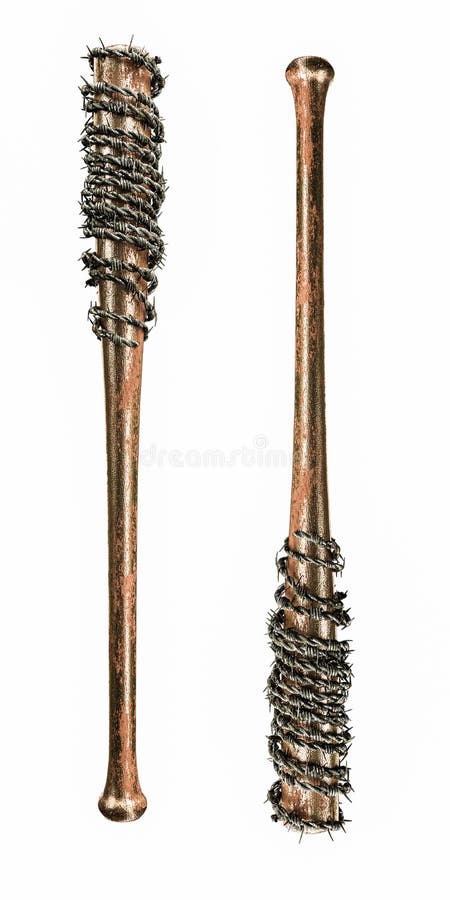 Baseball Bats With Barbed Wire Stock Illustration - Illustration of ...