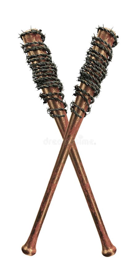 Baseball Bats with Barbed Wire Stock Illustration - Illustration of ...