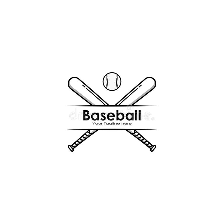 Baseball Bats Crossed Logo Vector Graphics Stock Vector - Illustration ...