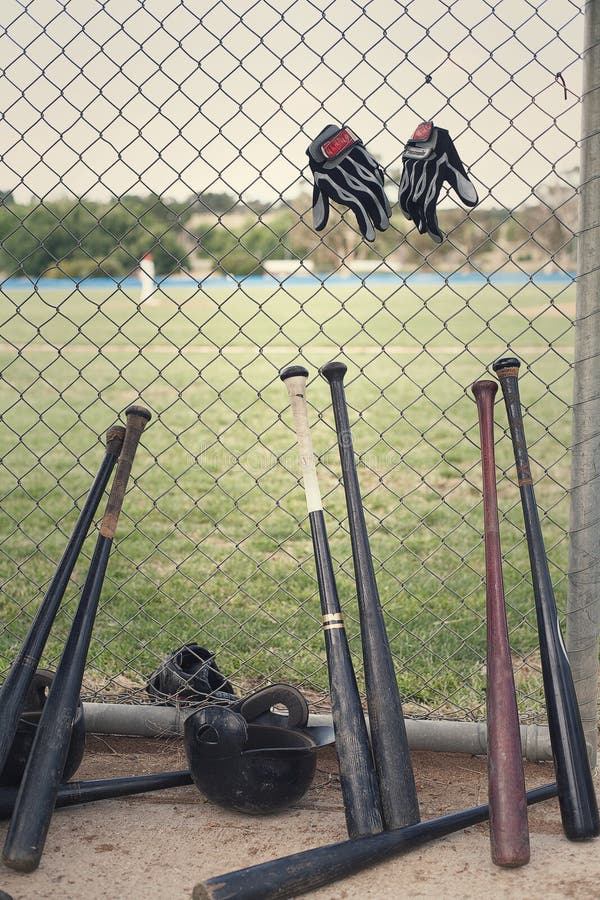 Bats Leaning Against Fence Stock Photos - Free & Royalty-Free Stock ...