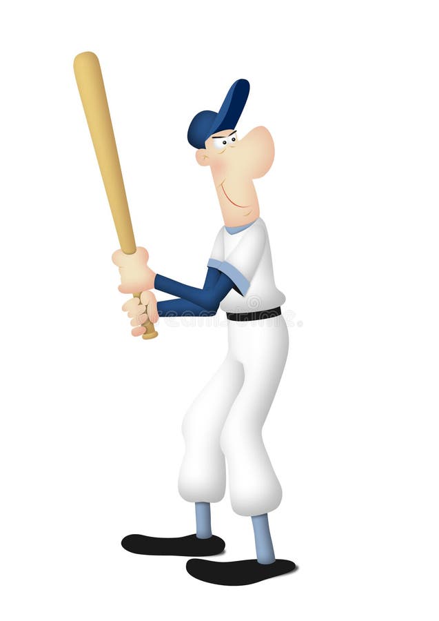 Cartoon Baseball Batter stock vector. Illustration of hard - 15824146