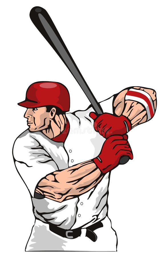 Baseball Batter Hitting Ball Stock Vector - Illustration of hitter ...