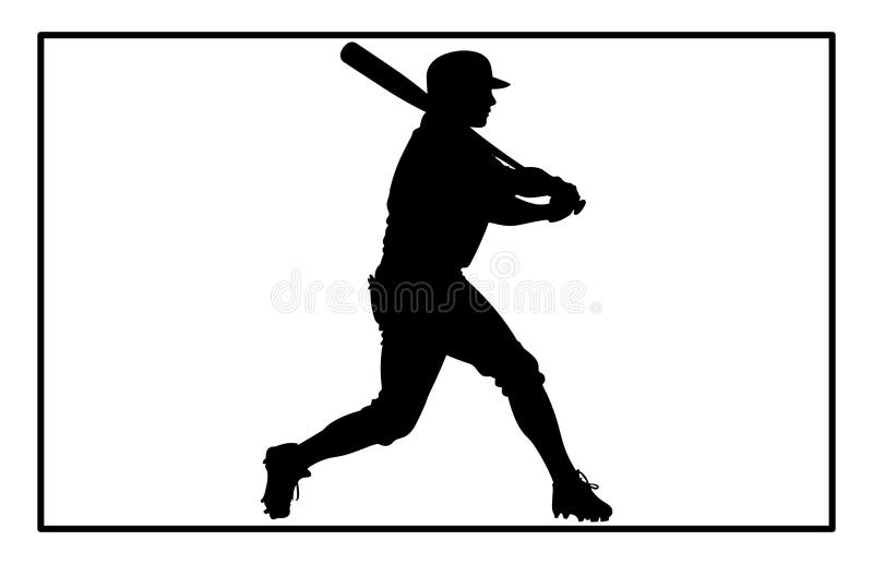 Silhouette of a Person Playing Baseball, Baseball Batter Hitting Ball ...