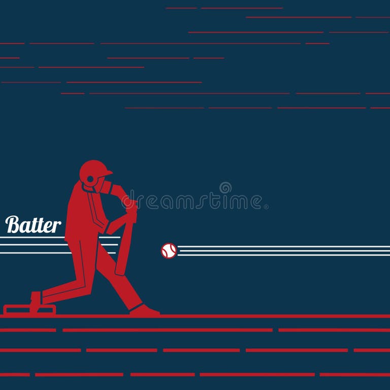 Baseball Batter. Vector Illustration Decorative Design Stock Vector ...