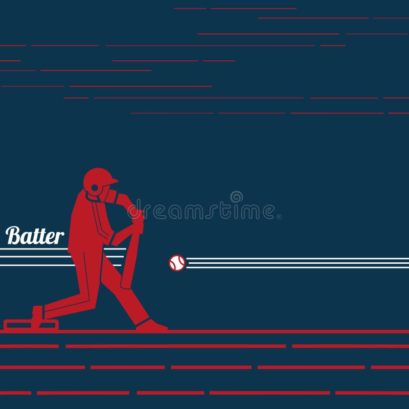 Baseball Batter. Vector Illustration Decorative Design Stock Vector ...