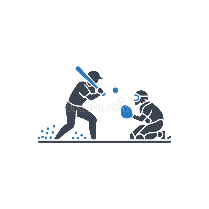 Baseball Batting Icon stock vector. Illustration of icon - 374474037