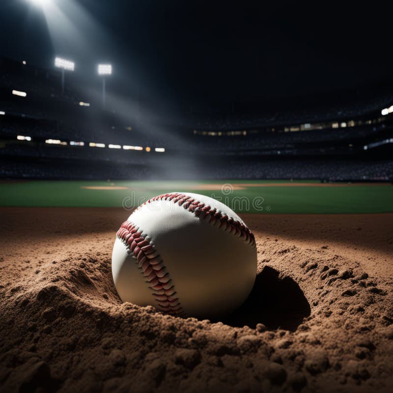 Baseball being studied stock illustration. Illustration of aigenerated ...