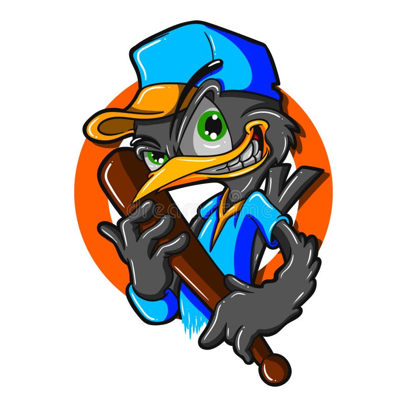 Baseball Bird stock vector. Illustration of design, mascot - 257898381