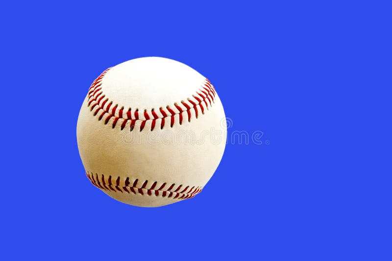Baseball on Blue Background Stock Image - Image of stitching, official ...