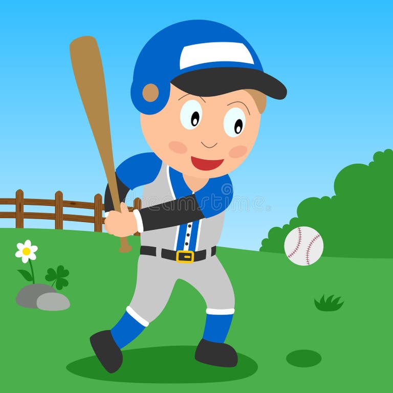 Cartoon Boy Hitting Baseball Stock Illustrations – 227 Cartoon Boy ...