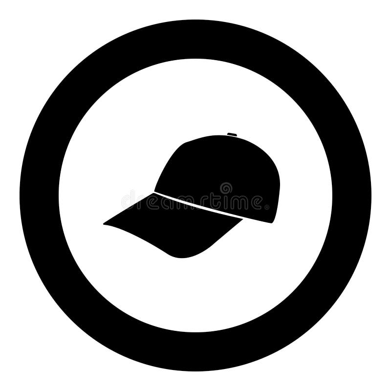 Baseball Cap Black Icon in Circle Vector Illustration Isolated . Stock ...