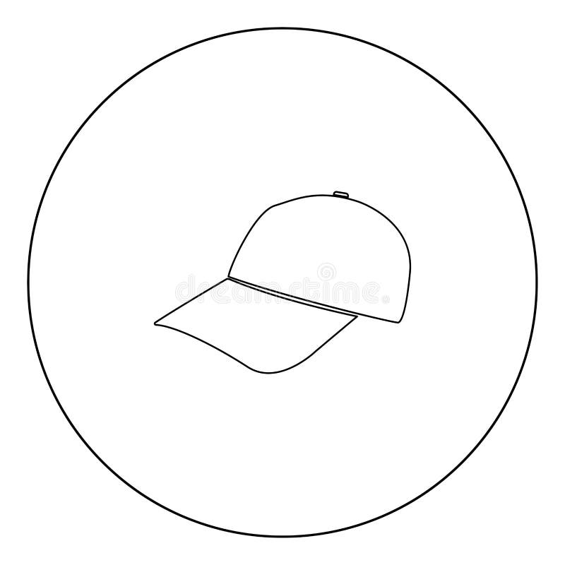 Baseball Cap Black Icon in Circle Vector Illustration Isolated . Stock ...