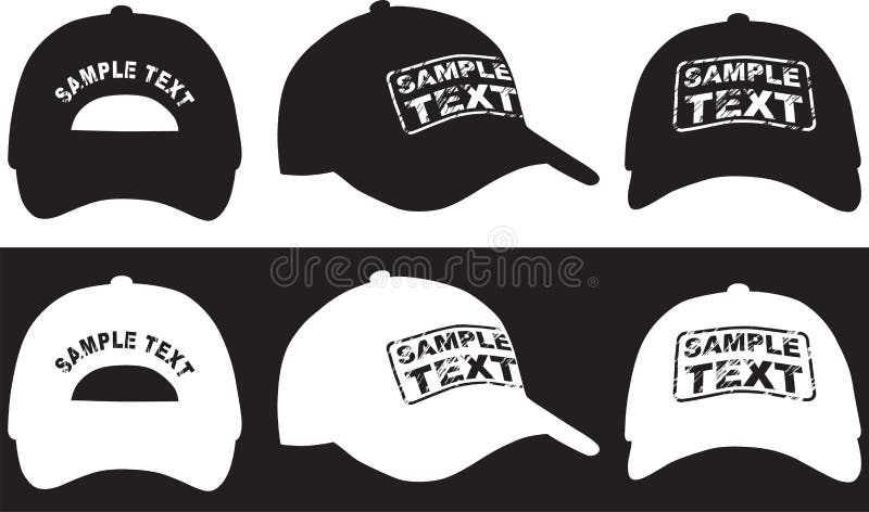 Baseball Cap, Front, Back and Side View. Vector Stock Vector ...