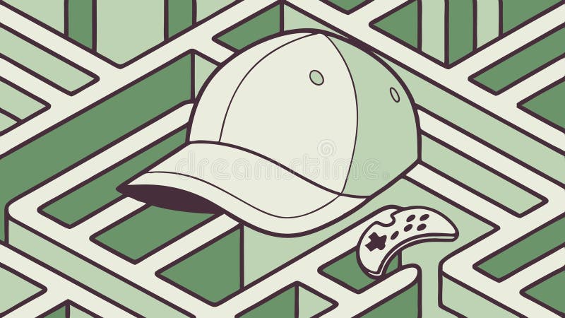 Baseball Cap and Key in a Maze Puzzle Vector Design, Vector Design ...