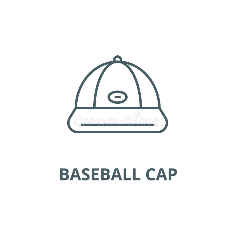Baseball Cap Line Icon, Vector. Baseball Cap Outline Sign, Concept ...