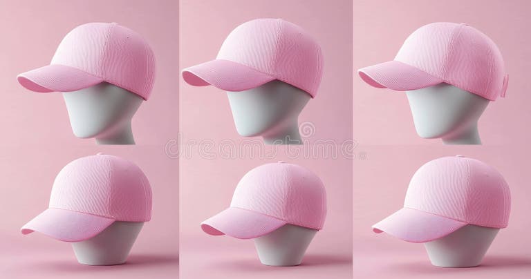 The Baseball Cap Mockup Features a Pink Cap Displayed on a Mannequin ...