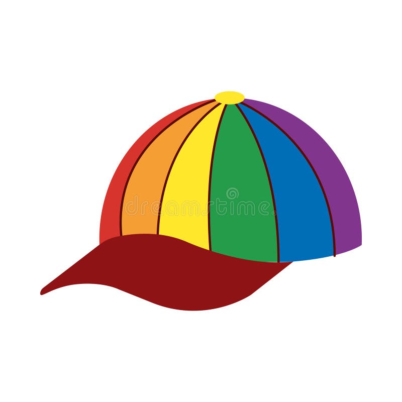 Baseball Cap with Rainbow Pride Colors Stock Vector - Illustration of ...