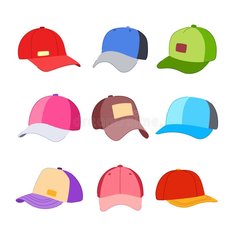 Baseball Cap Set Cartoon Vector Illustration Stock Vector ...