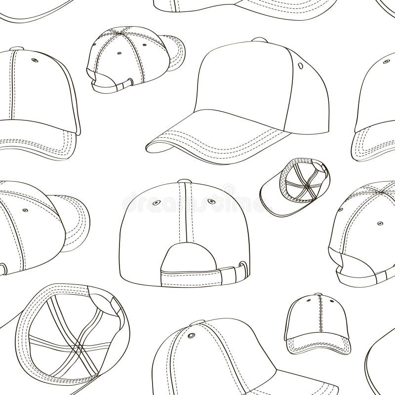 Baseball Cap Technical Drawing Stock Illustrations – 17 Baseball Cap ...