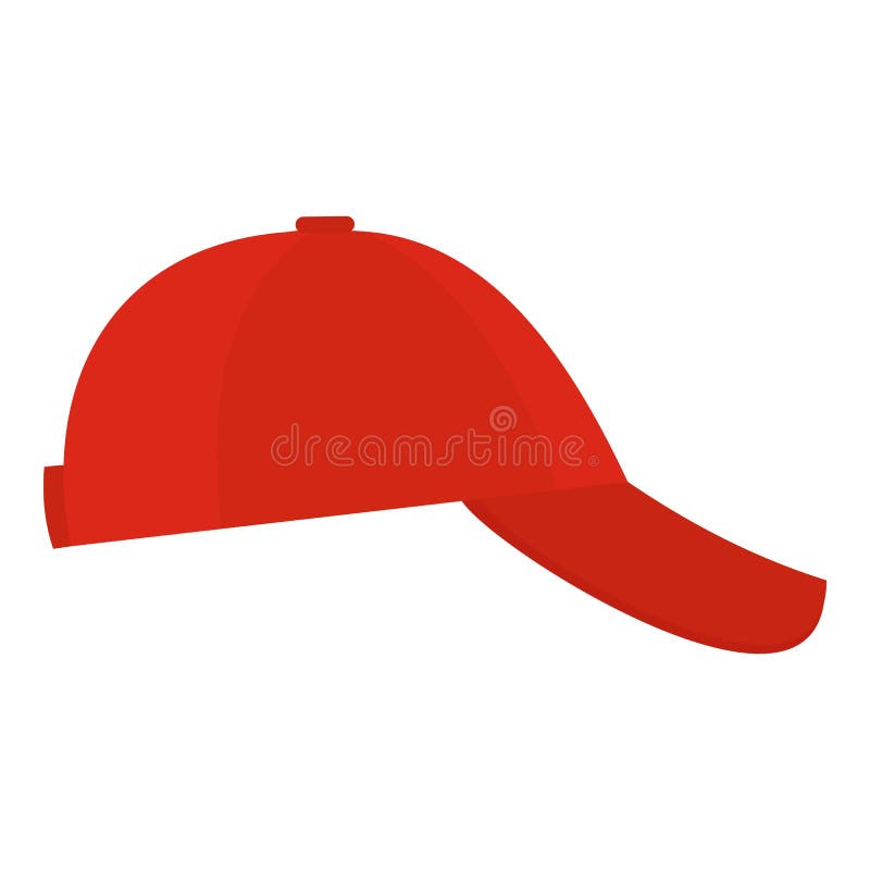 Baseball Cap on Side Icon, Flat Style. Stock Vector - Illustration of ...