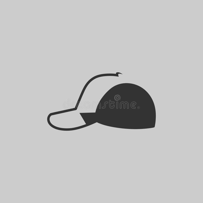 Baseball Cap Symbol on Gray Backdrop Stock Vector - Illustration of ...