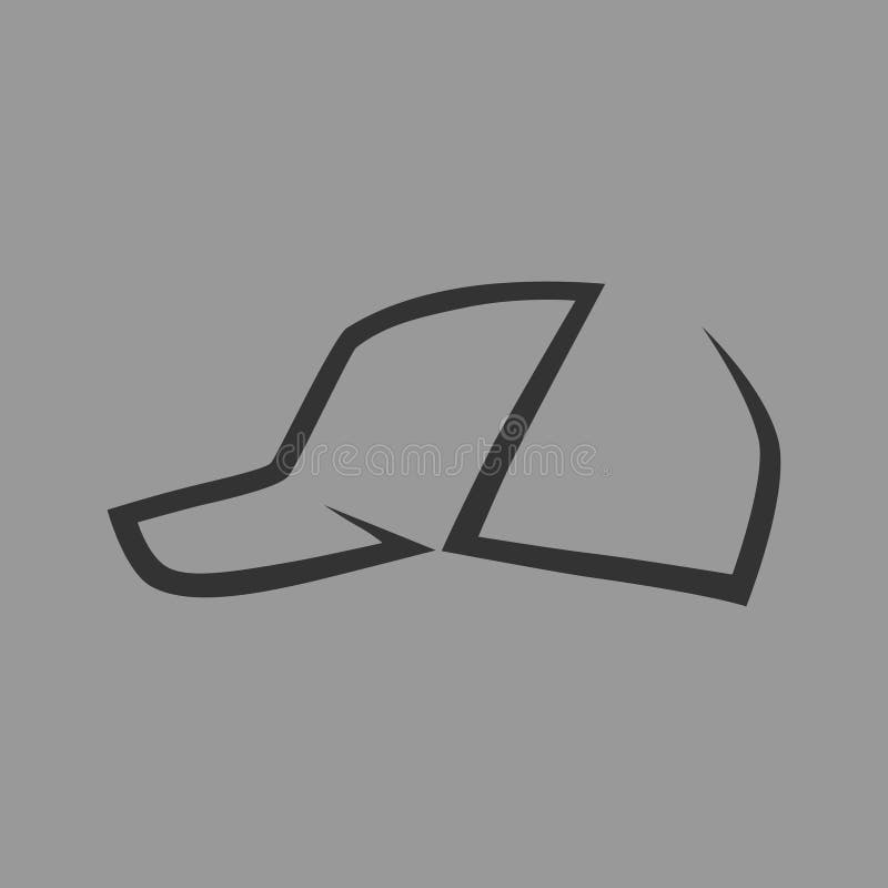 Baseball Cap Symbol Icon on Gray Backdrop Stock Vector - Illustration ...