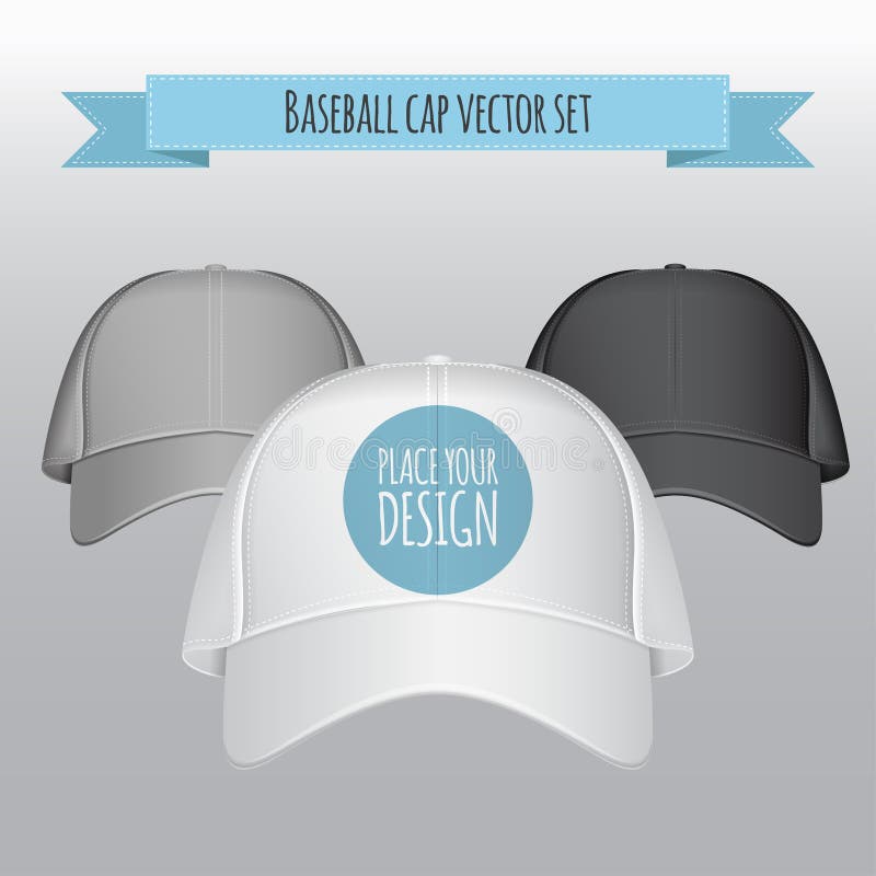 Baseball Cap. Front View. Vector Realistic Illustration Stock ...