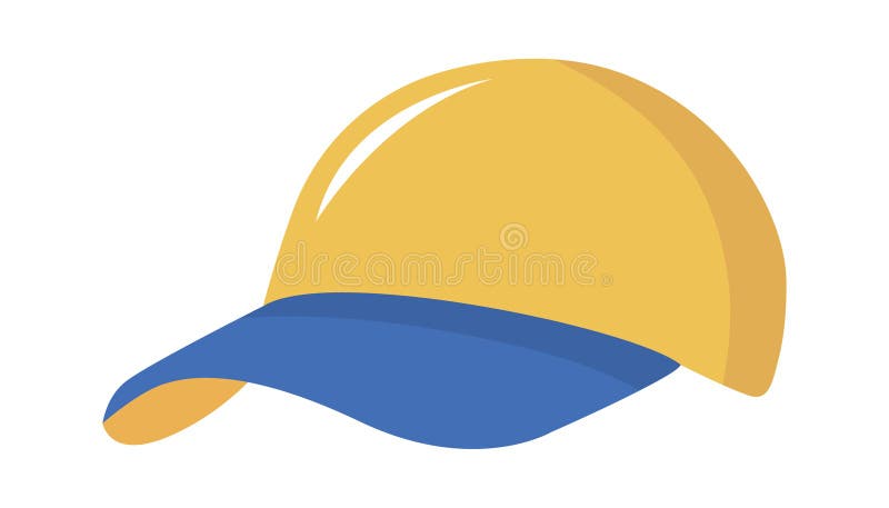 Baseball Cap. Yellow Cap Clothes Head Clothing Hat. Vector Cartoon ...