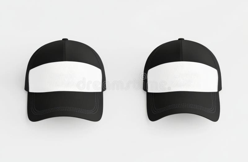 The White Baseball Cap is Shown in Four Different Angles. Stock Image ...