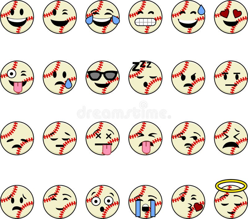Baseball cartoon emojis stock vector. Illustration of saint - 170625224