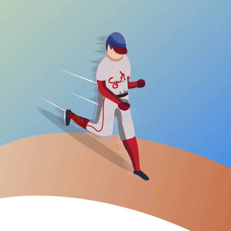 Baseball Character in Action Vector Art Design Stock Illustration ...