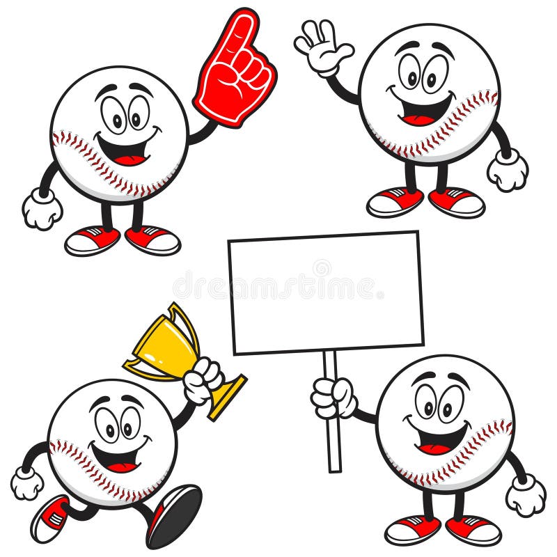 Baseball Character Set 01 stock vector. Illustration of cartoon - 342726757