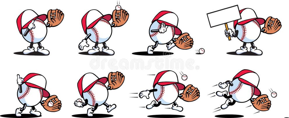 Baseball Characters stock vector. Illustration of character - 18565670