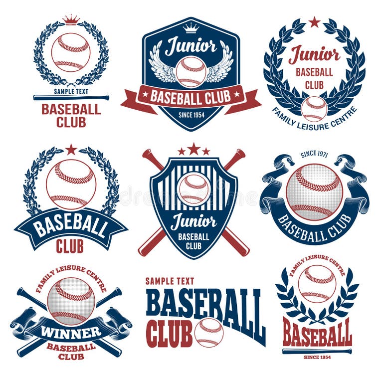 Baseball Club Emblems stock vector. Illustration of company - 75673617