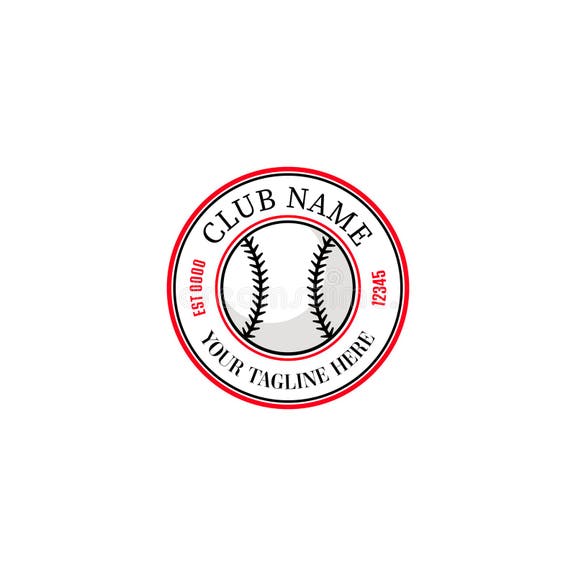 Baseball Club Logo Design with Customizable Text Elements and Red ...