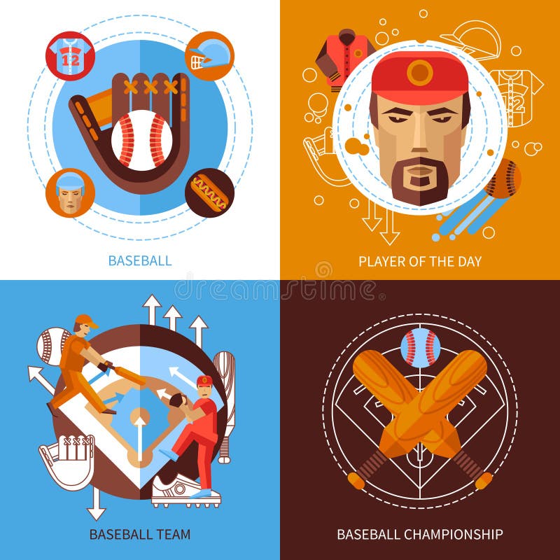 Baseball Concept Icons Set stock vector. Illustration of internet ...