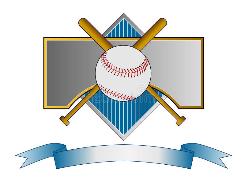 Baseball crest with bat stock vector. Illustration of scroll - 3352446