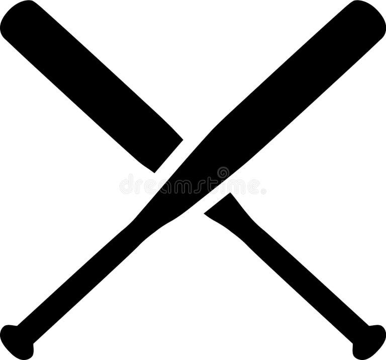 Baseball Crossed Bats stock vector. Illustration of black - 85844821