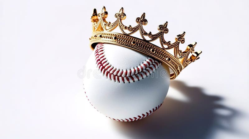 Baseball with a Crown Close-up Stock Image - Image of background ...