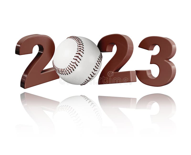Baseball 2023 Design on White Stock Illustration - Illustration of ...