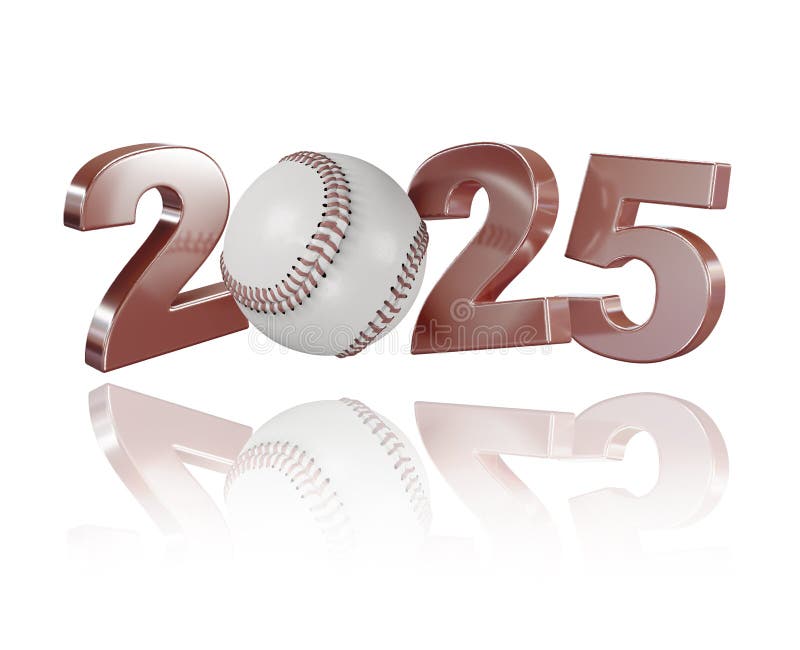 Baseball 2025 Design on White Stock Image - Illustration of leisure ...